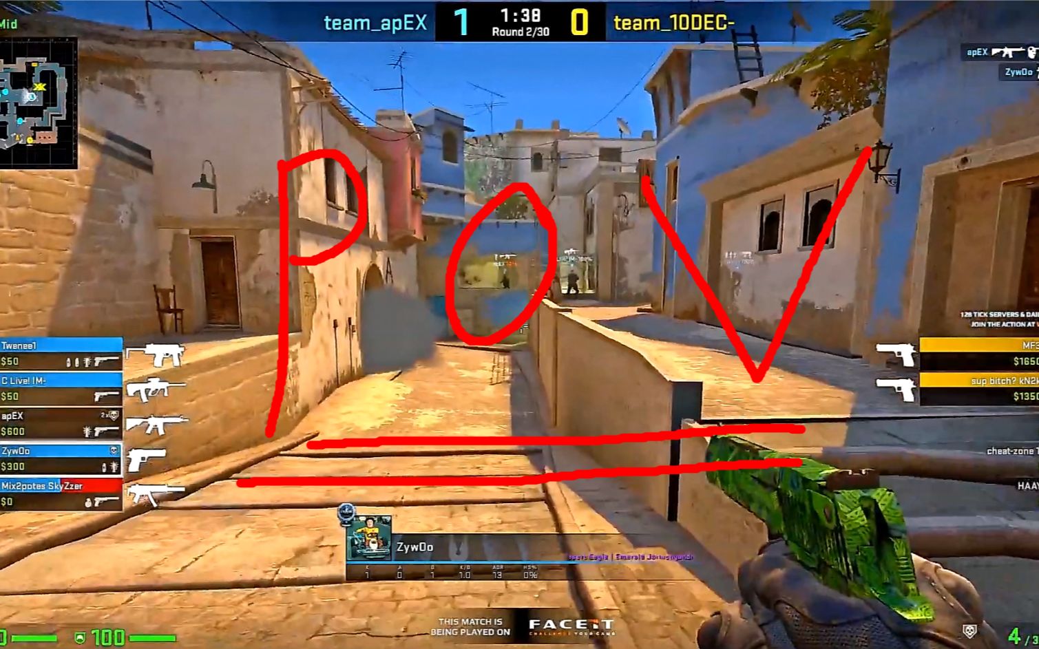 【fz】职业哥pov讲解第二期，zywoo教你mirage控中路，守拱门_哔哩哔哩 (゜-゜)つロ 干杯~-bilibili