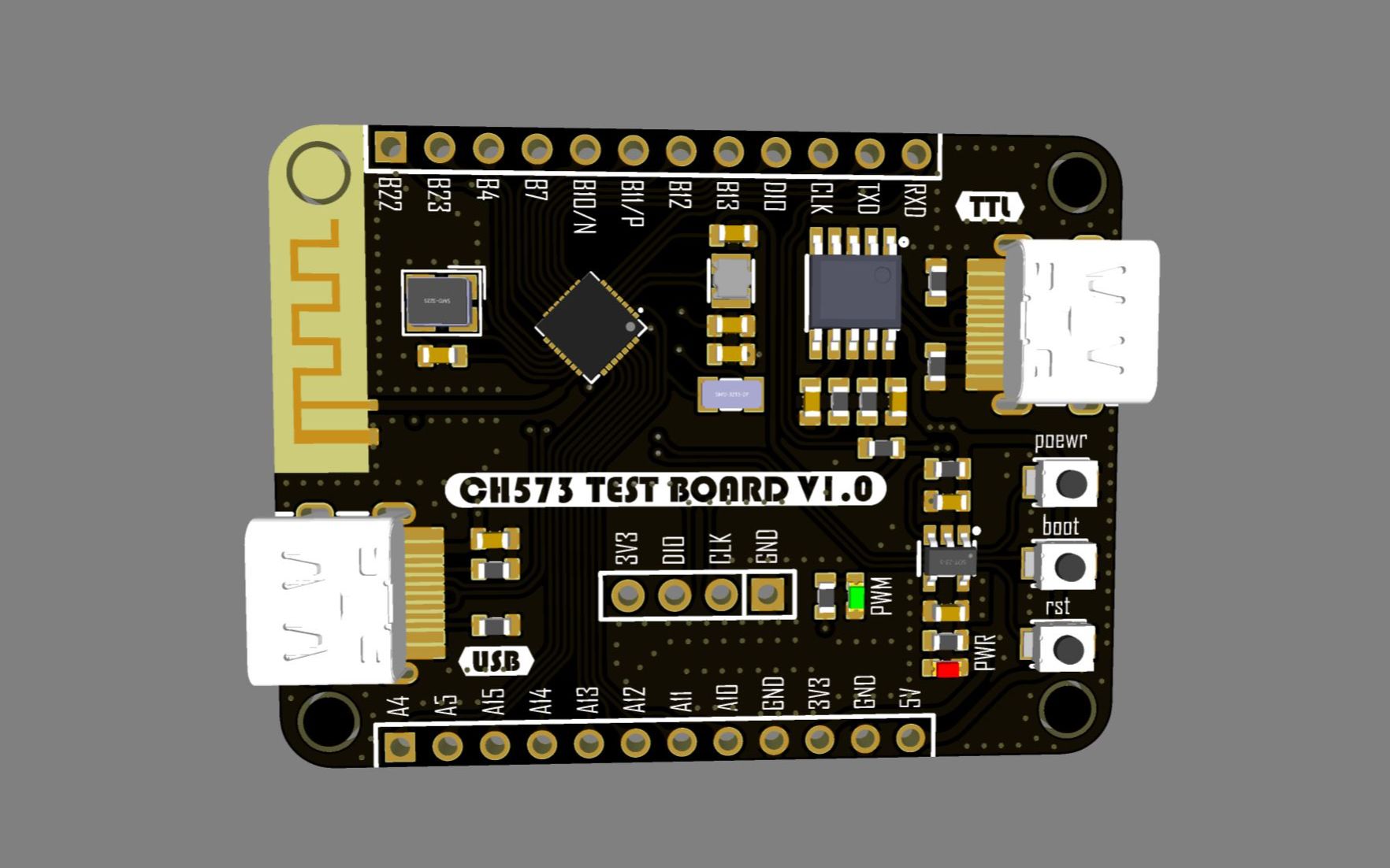 【开源】沁恒CH573开发板，蓝牙和USB开发兼具_哔哩哔哩_bilibili