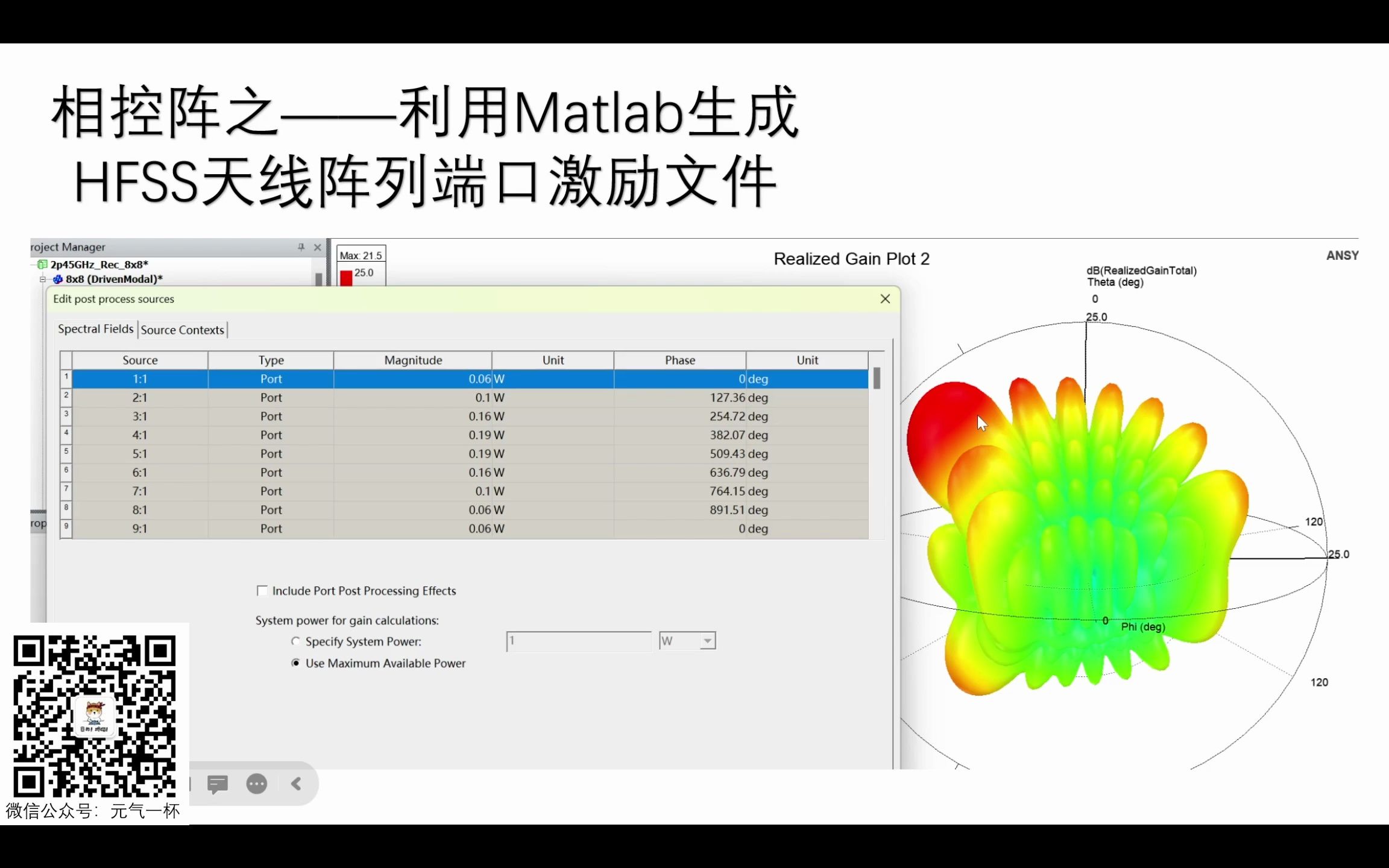 相控阵天线之——利用Matlab生成HFSS天线阵列端口激励文件-元气一杯-元气一杯-哔哩哔哩视频