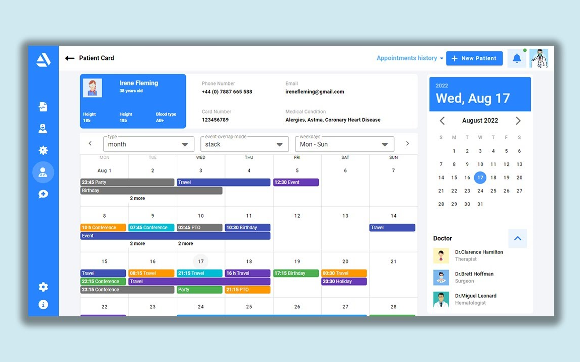 【代码】vuejs Vuetify Js、ui 设计、使用议程和日历的患者仪表板 Html Css Javascript哔哩