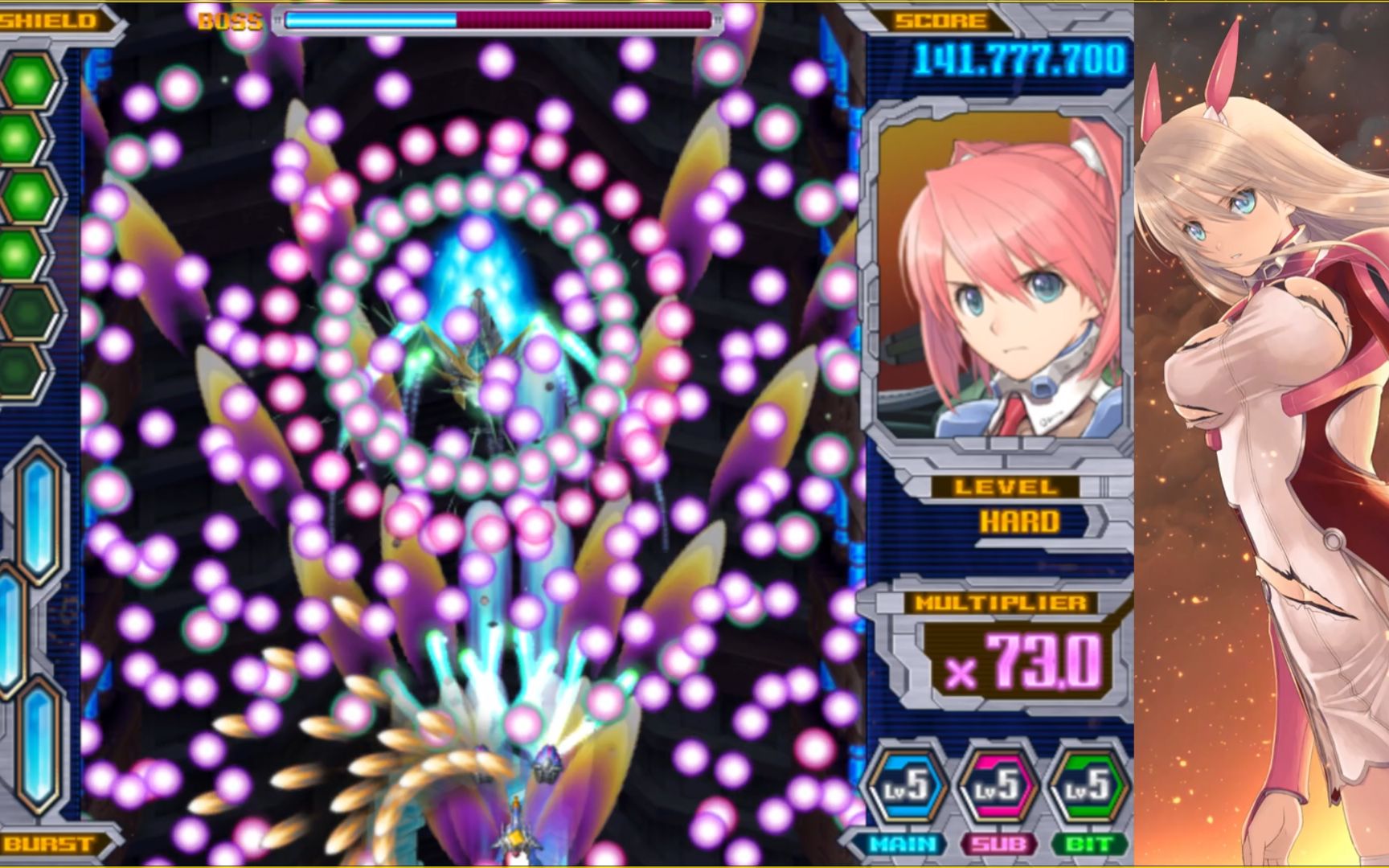 【STG】Valhellio(TONY打飞机)-街机模式Hard路线2女人混关_哔哩哔哩bilibili