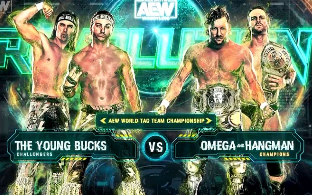 【6星】【9.70分】Young Bucks vs. Kenny Omega & Adam Page - AEW.Revolution.2020_哔哩哔哩_bilibili