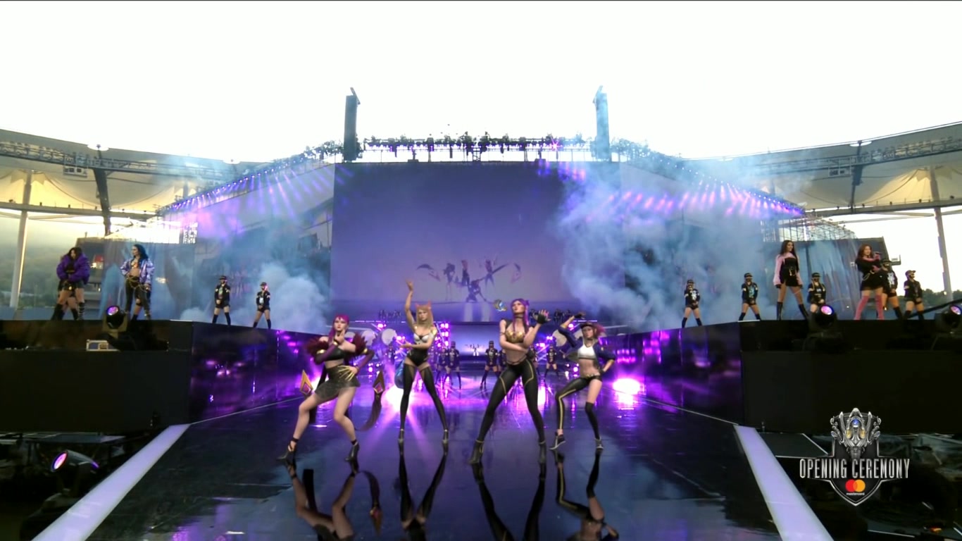 KDA《POP/STARS》S8全球总决赛开幕式，真人KDA女团舞蹈秀！_哔哩哔哩_bilibili