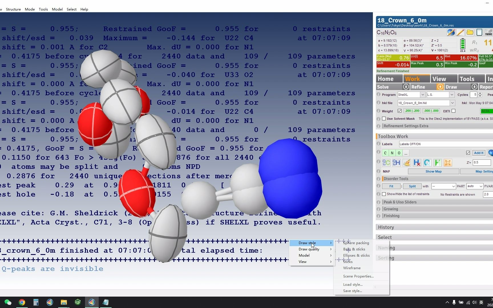 Olex2晶体解析与精修实例110_哔哩哔哩_bilibili