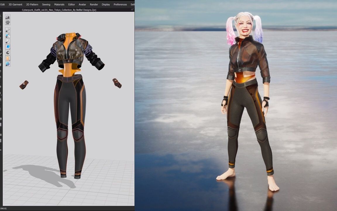 UE5教程：MD服装设计软件（Marvelous Designer）不带蒙皮衣服的OBJ格式导入UE5中使用 - Part 1_哔哩哔哩_bilibili