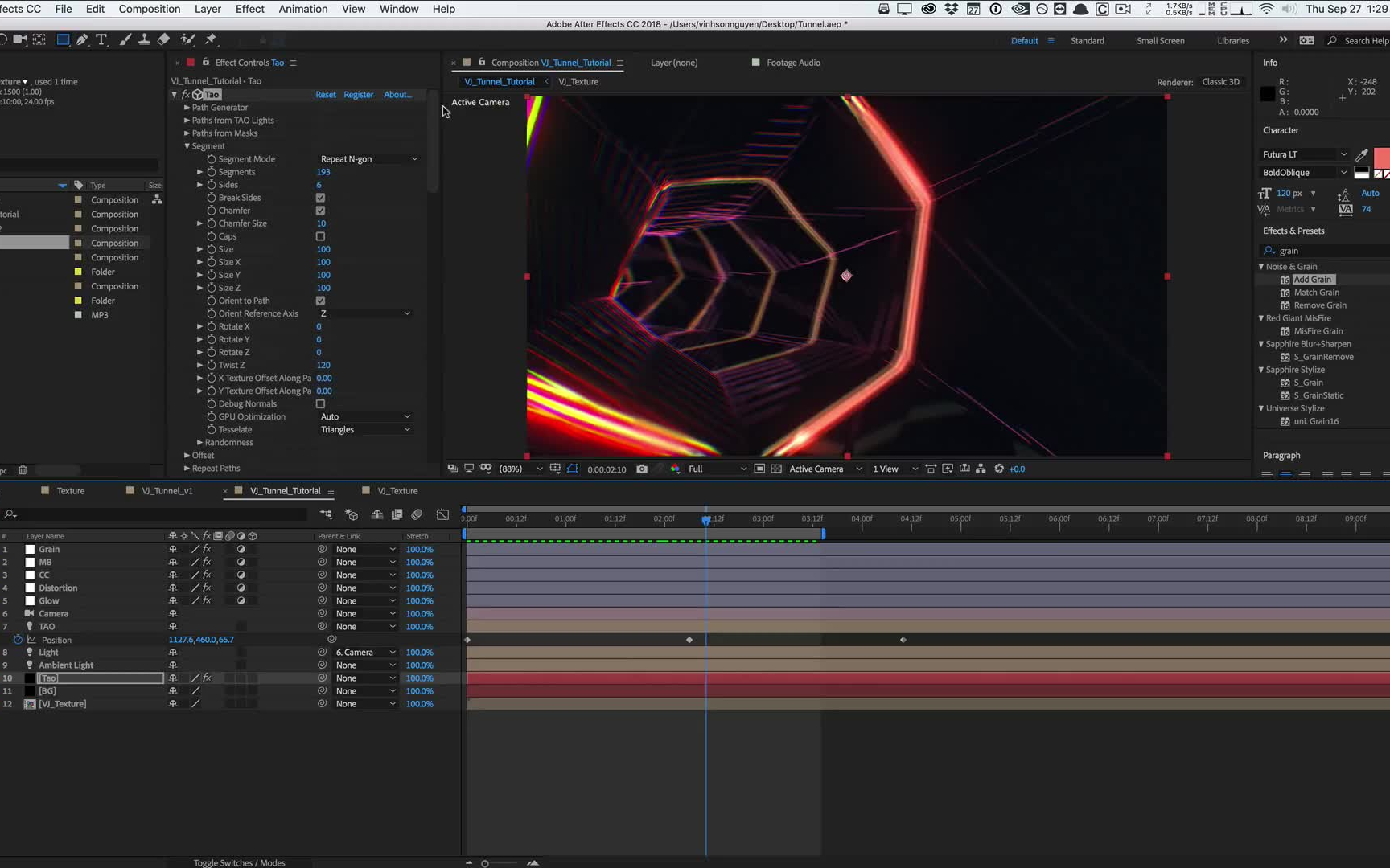 音乐波形可视化隧道AE教程 VJ Loop Tunnel with Trapcode Tao + Audio Sync Tutorial_哔哩哔哩 (゜-゜)つロ 干杯~-bilibili