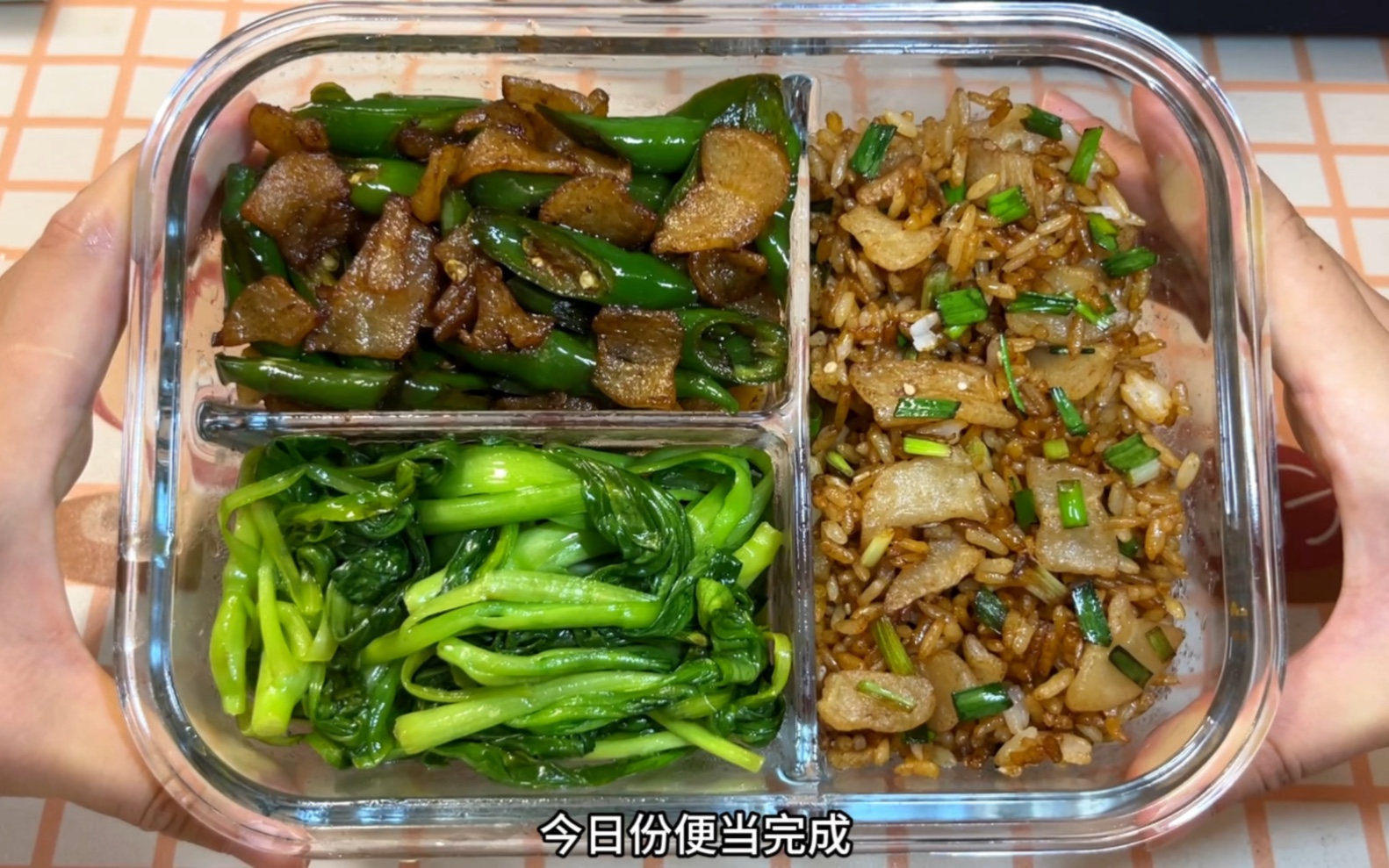 花费9 92¥|十块钱带饭上班第一百三十四顿:猪油拌饭 猪油渣炒辣椒 猪油炒青菜 多米记事本 多米记事本 哔哩哔哩视频