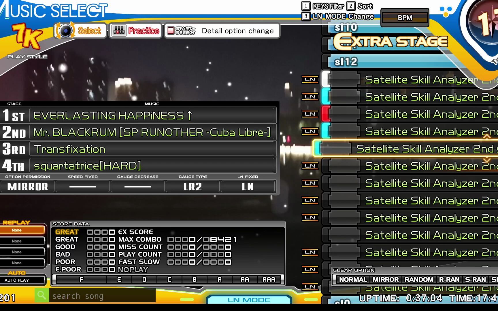 [BMS] Satellite Skill Analyzer 2nd sl4 Clear_哔哩哔哩bilibili