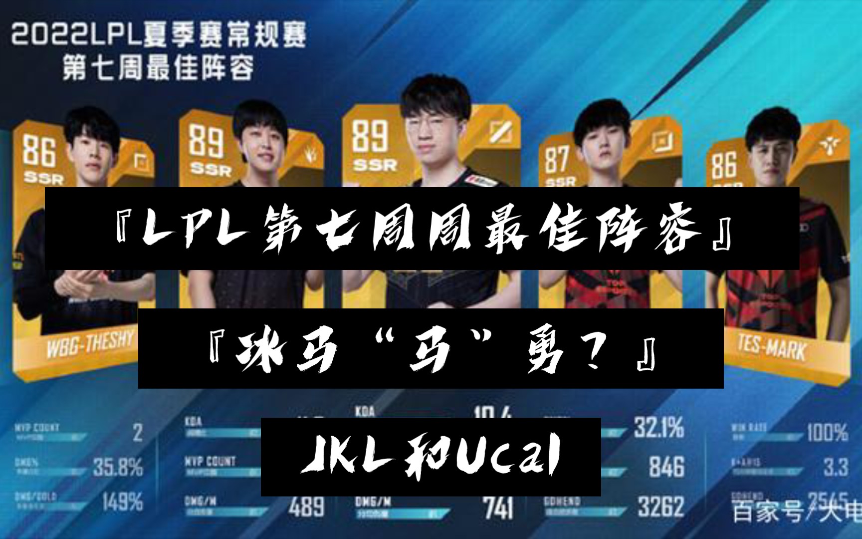 LPL第七周『周最佳阵容』“冰马马勇？”以及Jackeylove和Ucal的不同人生！_英雄联盟