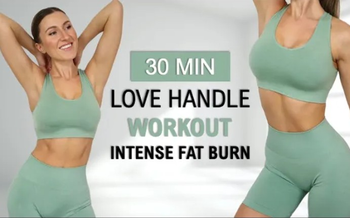 【Eleni Fit】30分钟无跳跃站立瘦腰＋瘦腿训练 无重复