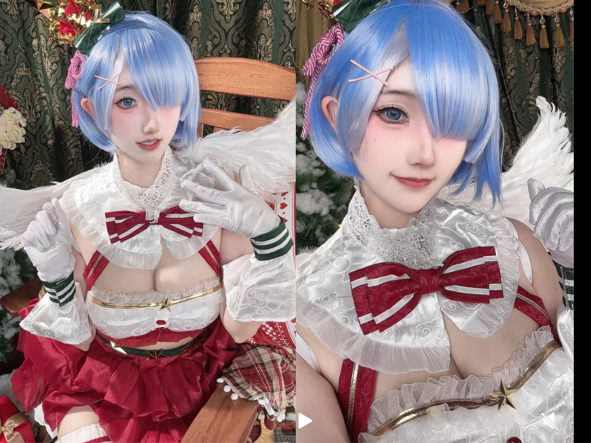 圣诞快乐！昴sama！蕾姆圣诞节COS--梓貓---梓貓--哔哩哔哩视频