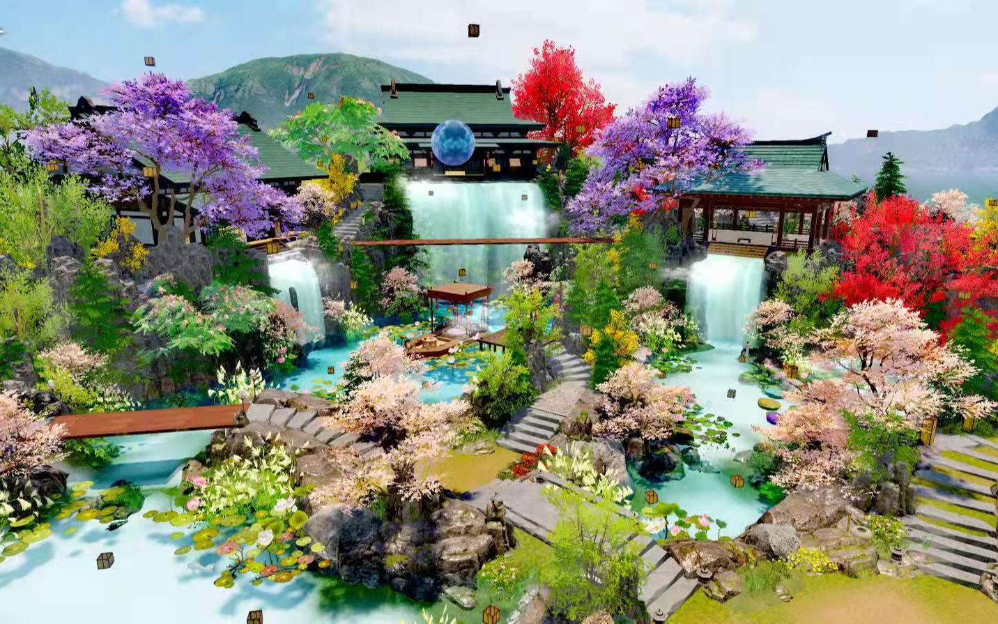 【一梦江湖家园装修】浮光~哔哩哔哩bilibili