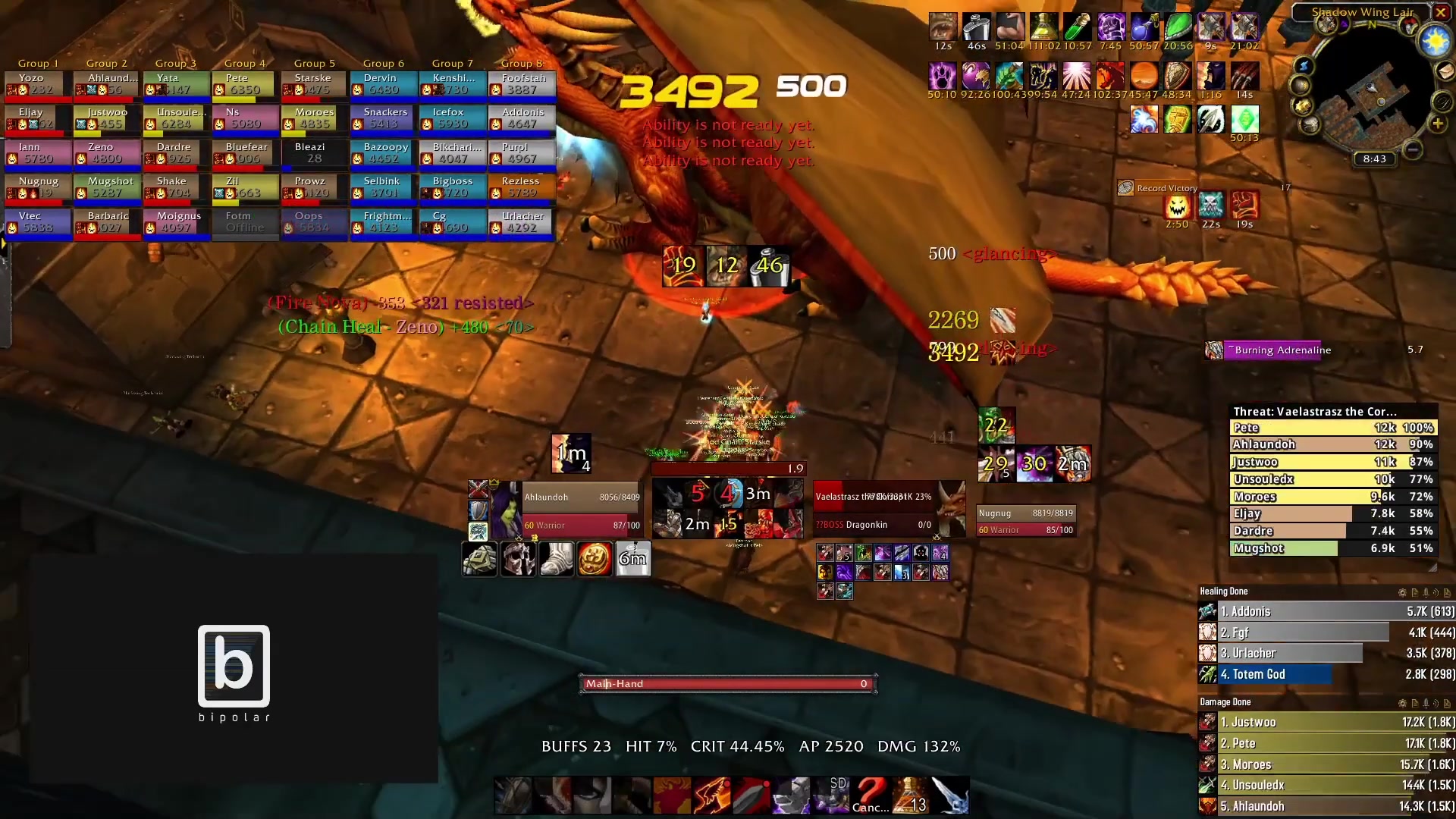 WCL世界第一记录 怀旧服BL狂暴战 Ahlaundoh BWL Mar 18 2020 (1373.4 DPS)_哔哩哔哩_bilibili