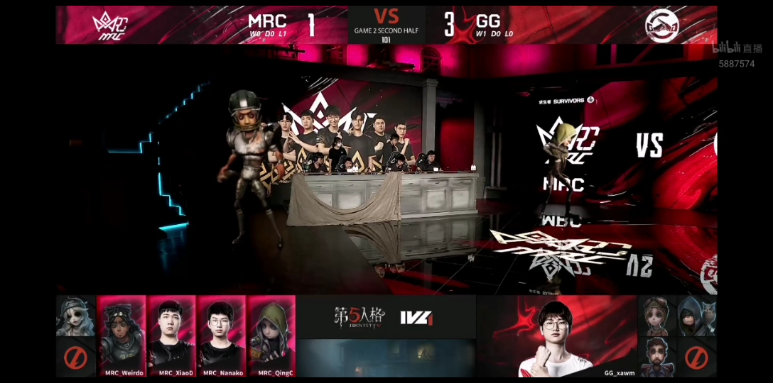 【第五人格】2021 ivl 夏季赛常规赛第二轮 gg vs mrc bo2 下半场_手机游戏热门视频