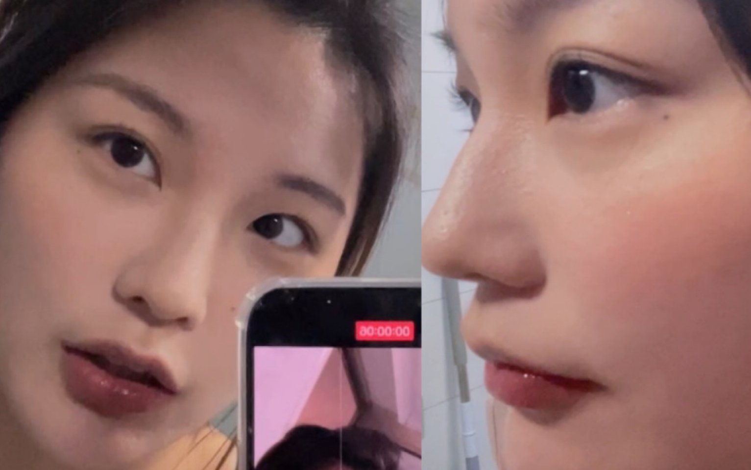 非换头型妆容｜原相机怼脸｜磨皮底妆贵妇cpb粉霜E大饼｜colour pop限定🍑腮红_哔哩哔哩_bilibili