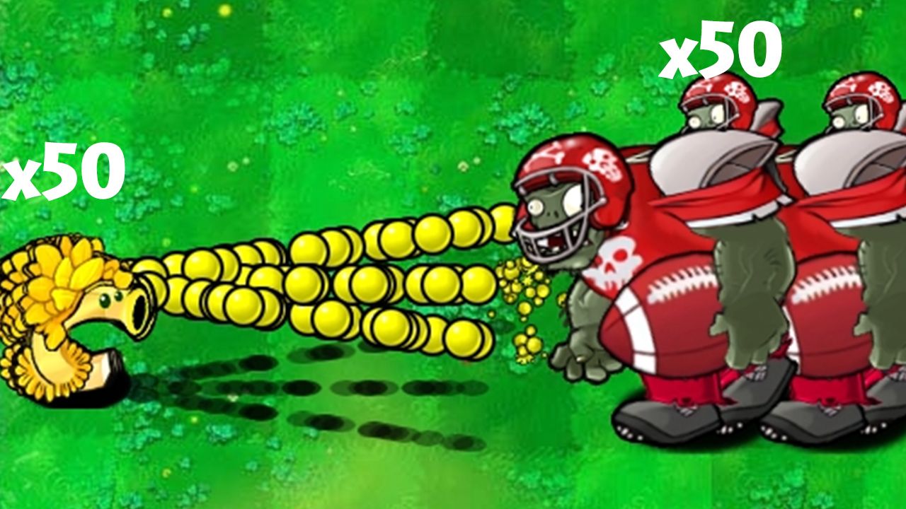 50 Plants Vs 50 Football Gargantuar Zombies-MSGames-MSGames-哔哩哔哩视频