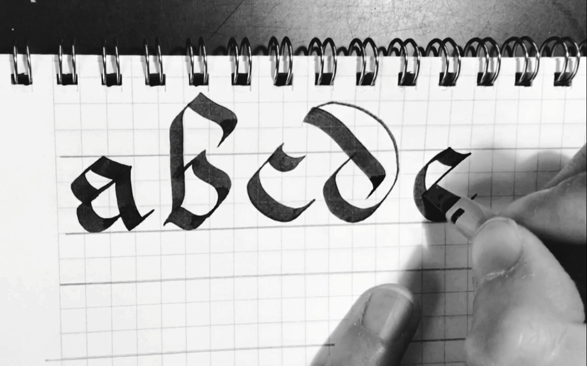 [英文书法]Bastard Secretary Calligraphy 哥特体 小写a-z_哔哩哔哩_bilibili