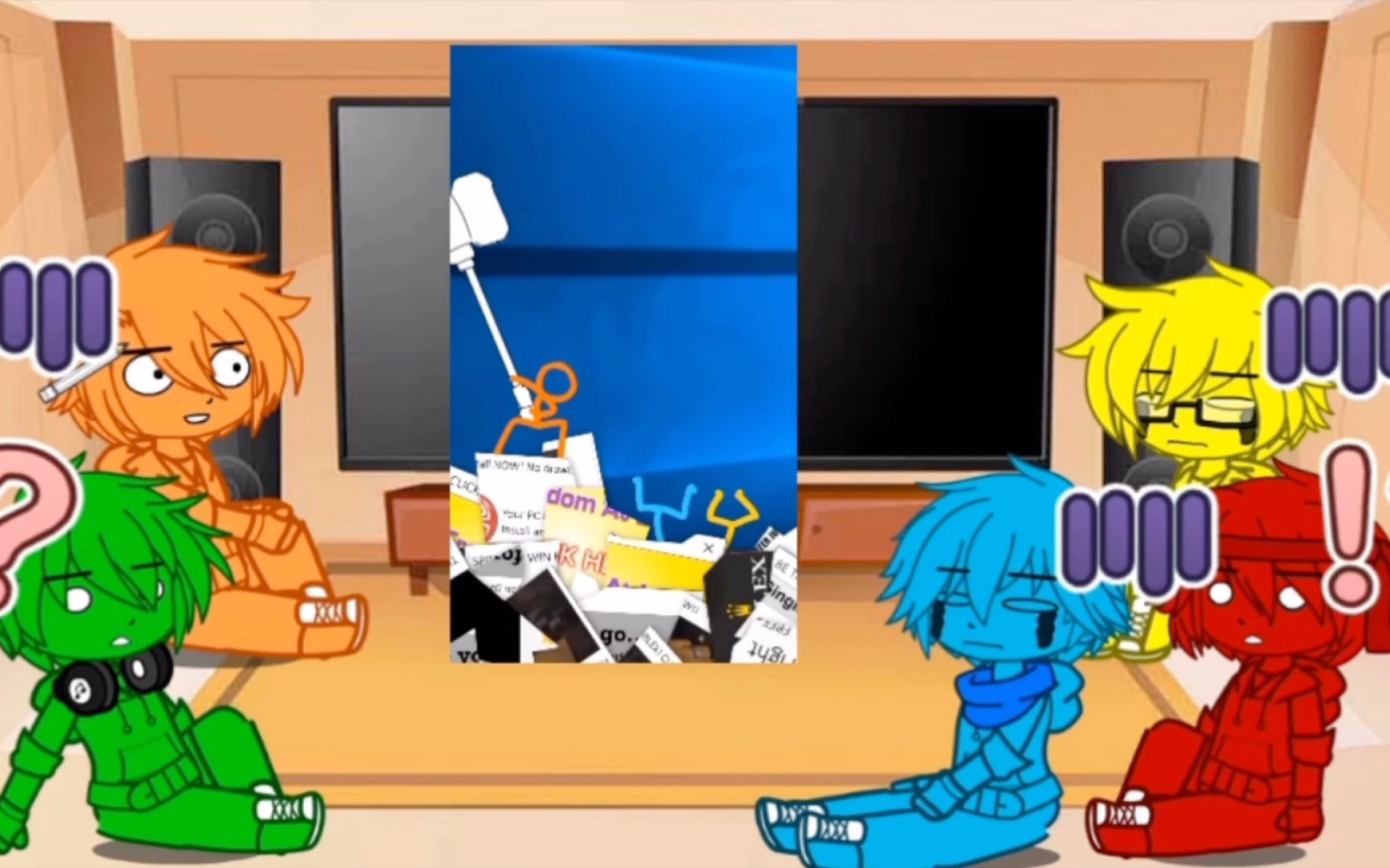 among us react to Yellow imposter (1/ red)