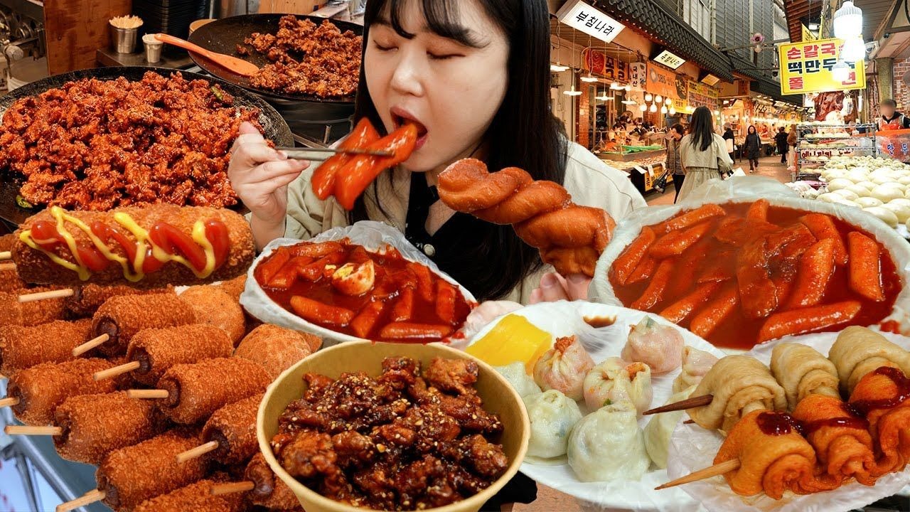 『BKANI』中文 3.21 水原韩国传统市场的街头美食吃播😋炒年糕、玉米热狗、鸡肉🌸咀嚼音-不倒萌新-不倒萌新-哔哩哔哩视频
