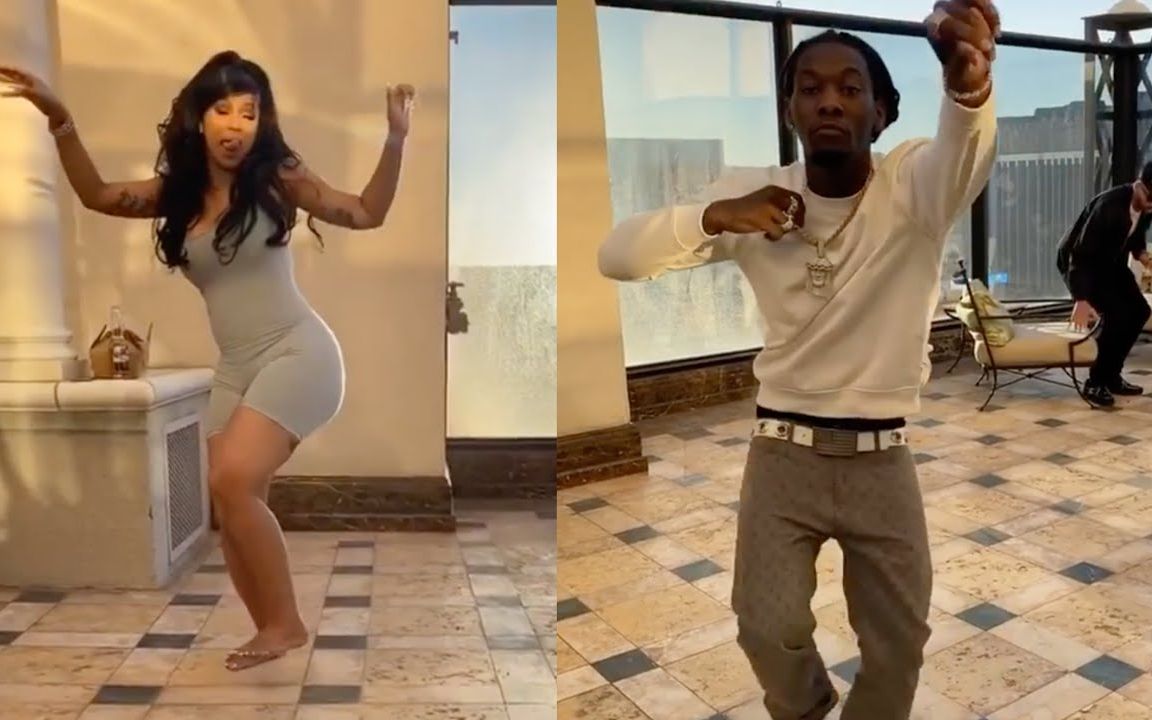💃💃💃Cardi B在Offset面前示范Pop Smoke的woo walk_哔哩哔哩_bilibili