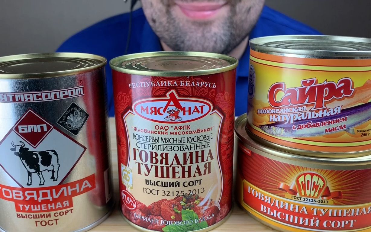 【吃饭啦】Russian Eating | 俄罗斯炖肉罐头Tushonka_哔哩哔哩 (゜-゜)つロ 干杯~-bilibili