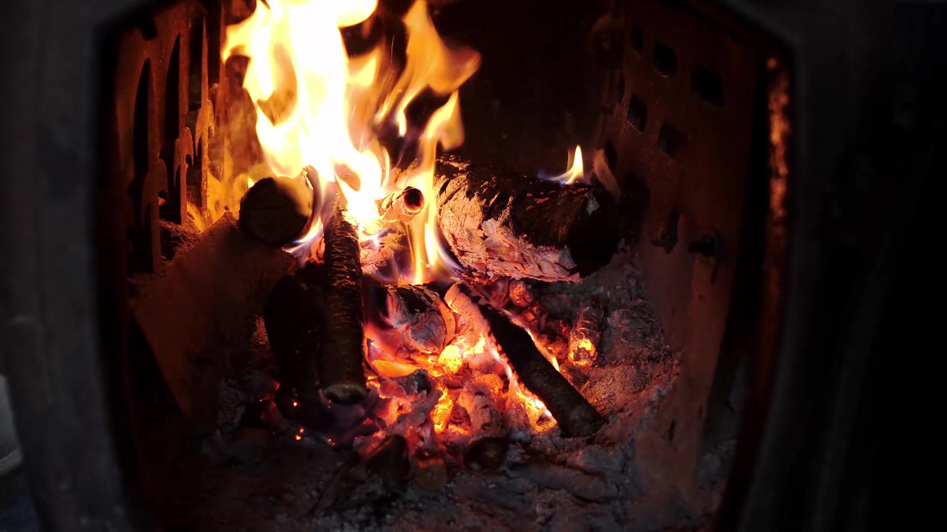 [Calm Scenery] - Relaxing Fire Burning/ Japanese-style fireplace in ...