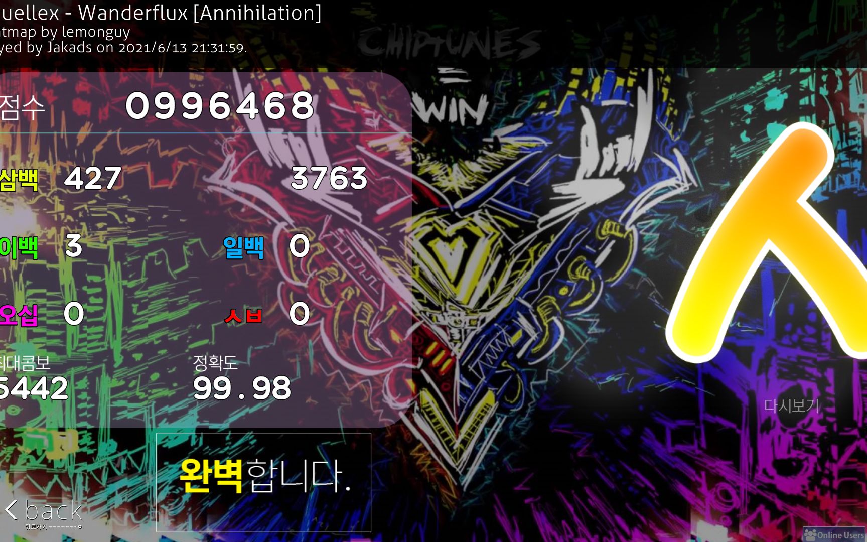 【Jakads】Wanderflux[Annihilation] 996k 3g_音游热门视频