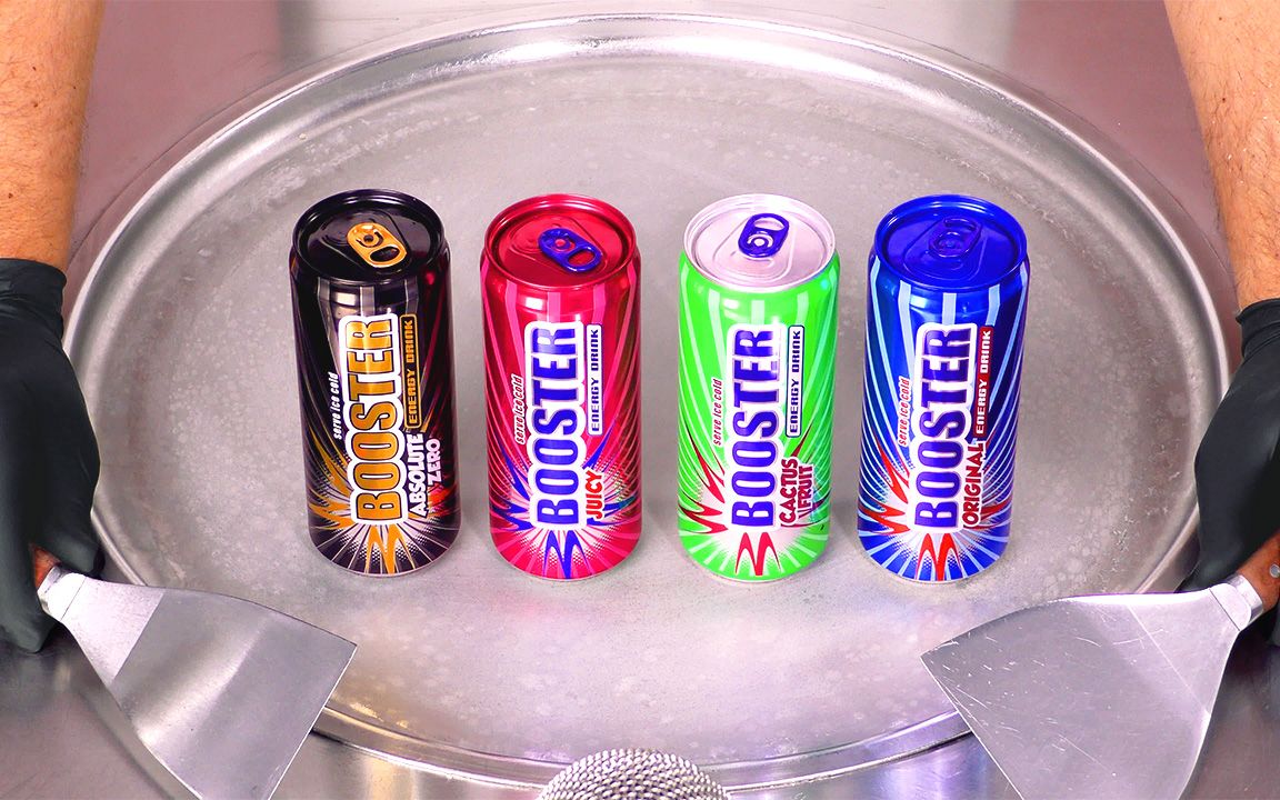 【ASMR】BOOSTER能量冰淇淋制作 - 满足感满满 - Ice Cream Rolls-Ice-Cream-Rolls-Ice ...