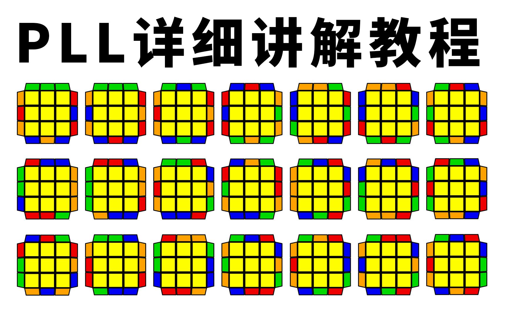 【魔方教程】CFOP之PLL合集教程(Permutation of Last Layer)_哔哩哔哩 (゜-゜)つロ 干杯~-bilibili