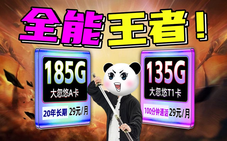 全能王者！29元185G+黄金5G速率+20年长期流量卡上线！2024流量卡推荐 - 哔哩哔哩
