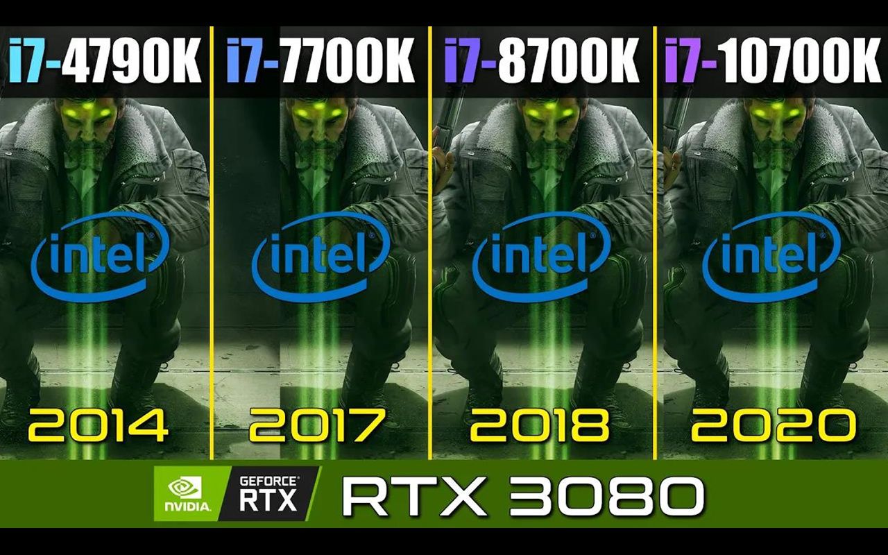 【对比】i7-4790K vs. i7-7700K vs. i7-8700K vs. i7-10700K | 搭配RTX 3080 | 游戏 ...