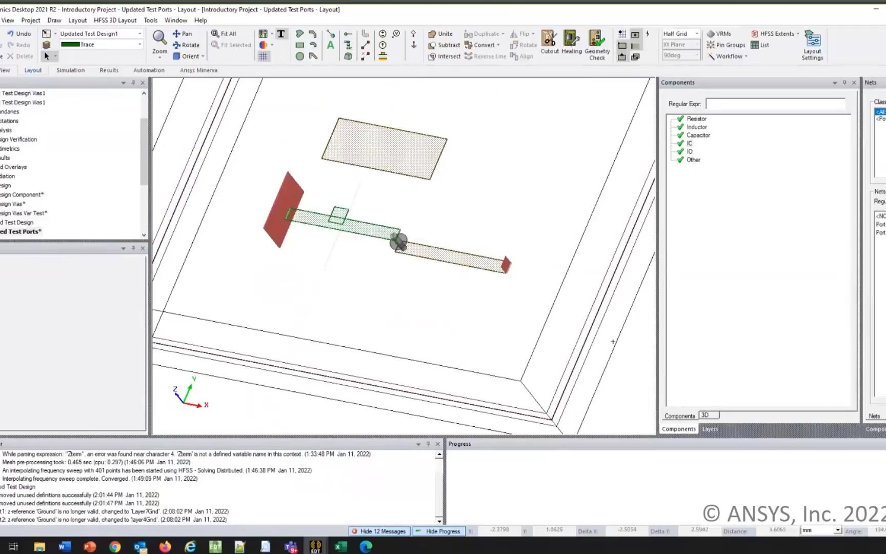 22-01-11 Day 2 Part 2 HFSS 3D Layout Get - 哔哩哔哩