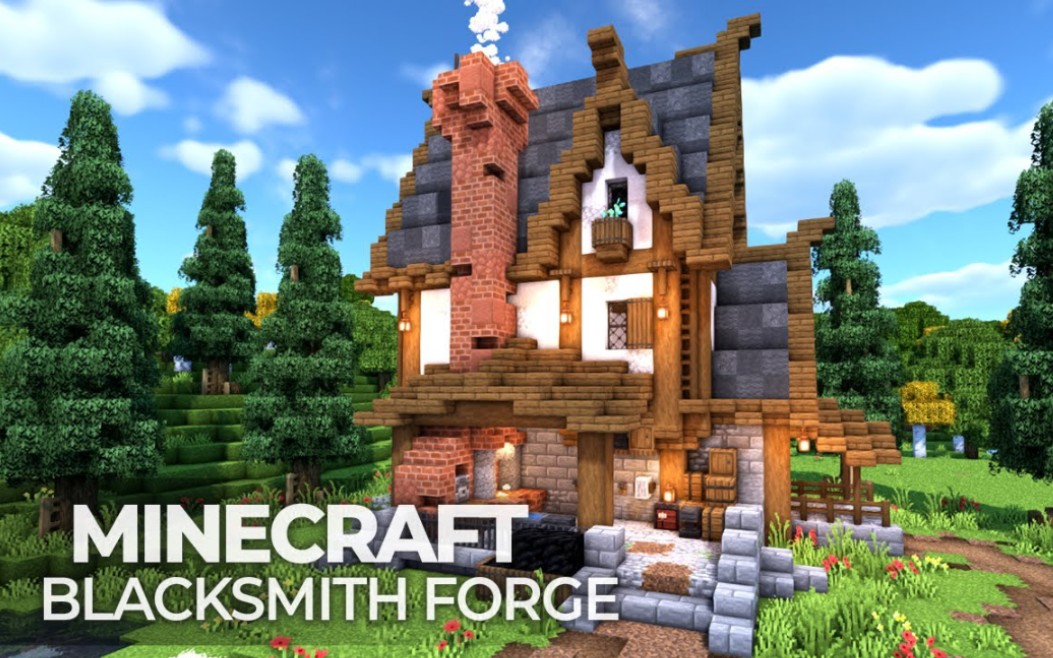 [BlueNerd Minecraft]我的世界 如何建造铁匠铺_哔哩哔哩_bilibili