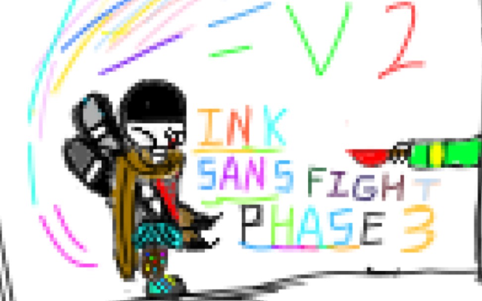 [ink sans fight phase 3]非官方版本试玩，目前只有第一回合_哔哩哔哩_bilibili