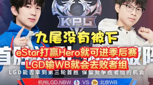 九尾没有被下！eStar打赢Hero就可进季后赛！LGD输WB就会去败者组_哔哩哔哩bilibili