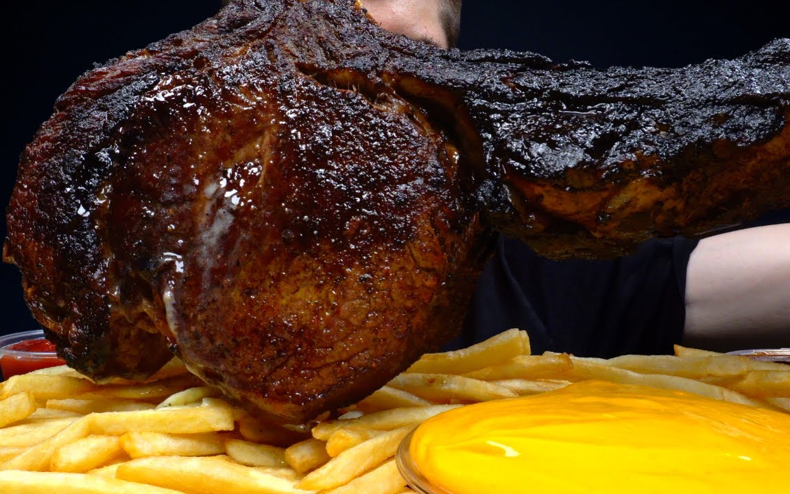 Magic Mikey ASMR | 战斧牛排&薯条-美食嘴替-美食嘴替-哔哩哔哩视频