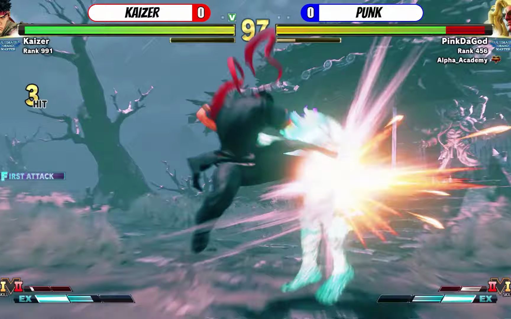 SFV CE💥 Punk (Gill) VS Kaizer (Ryu)💥Messatsu💥_哔哩哔哩bilibili_街头霸王