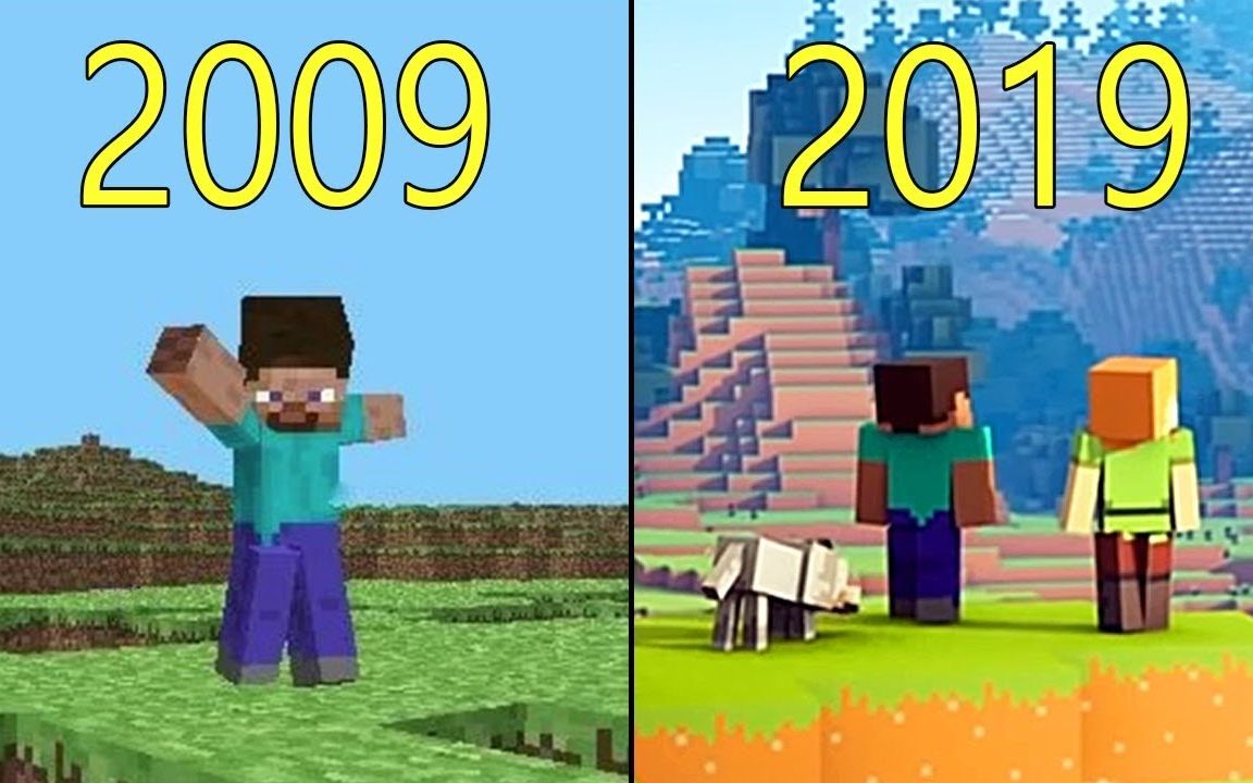 【Minecraft】我的世界 10年演变（2009-2019）- Cussan_哔哩哔哩_bilibili