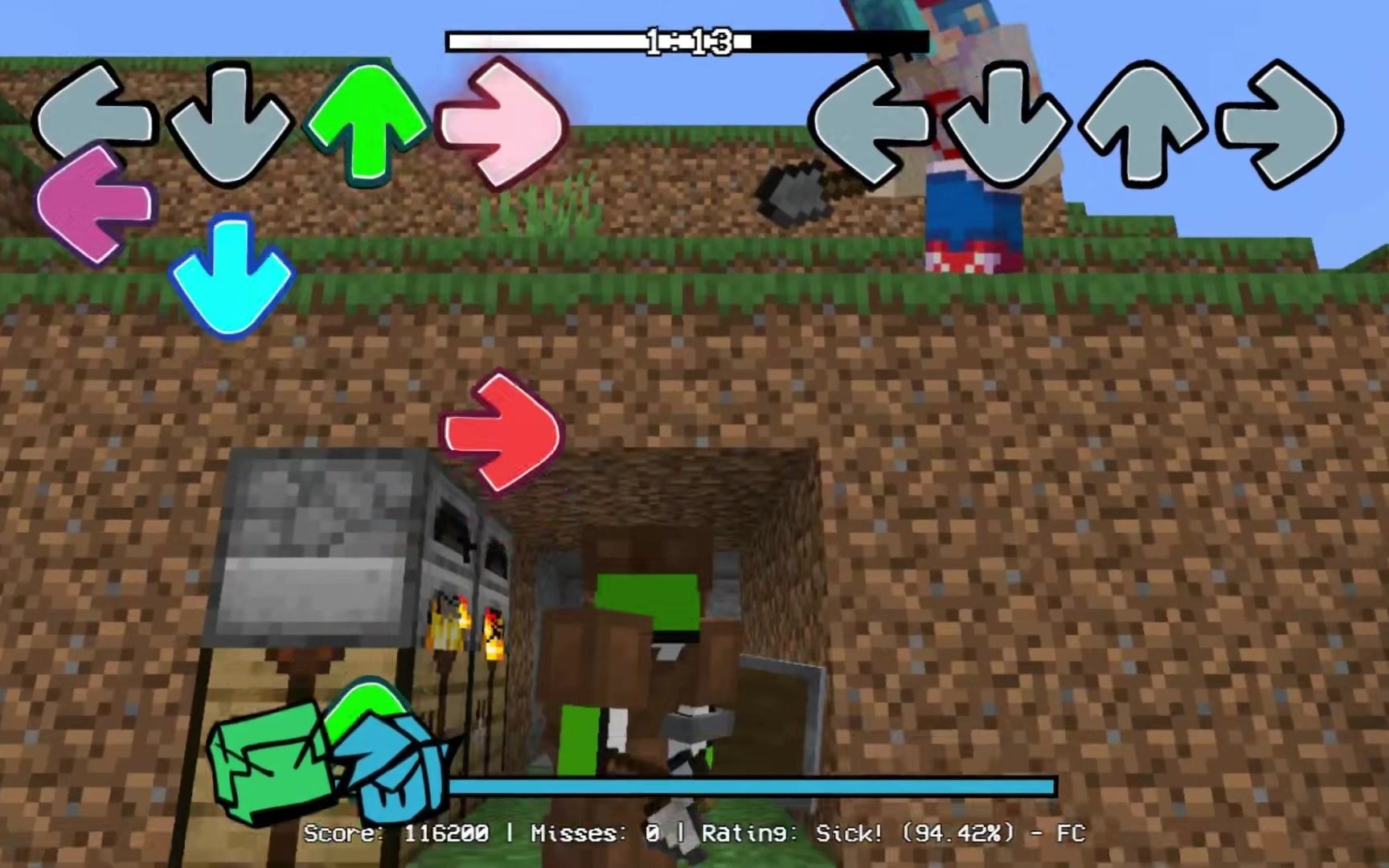 【FNF/神曲】BF成了猎人？ BF vs Dream, a Minecraft Streamer mod_音游热门视频