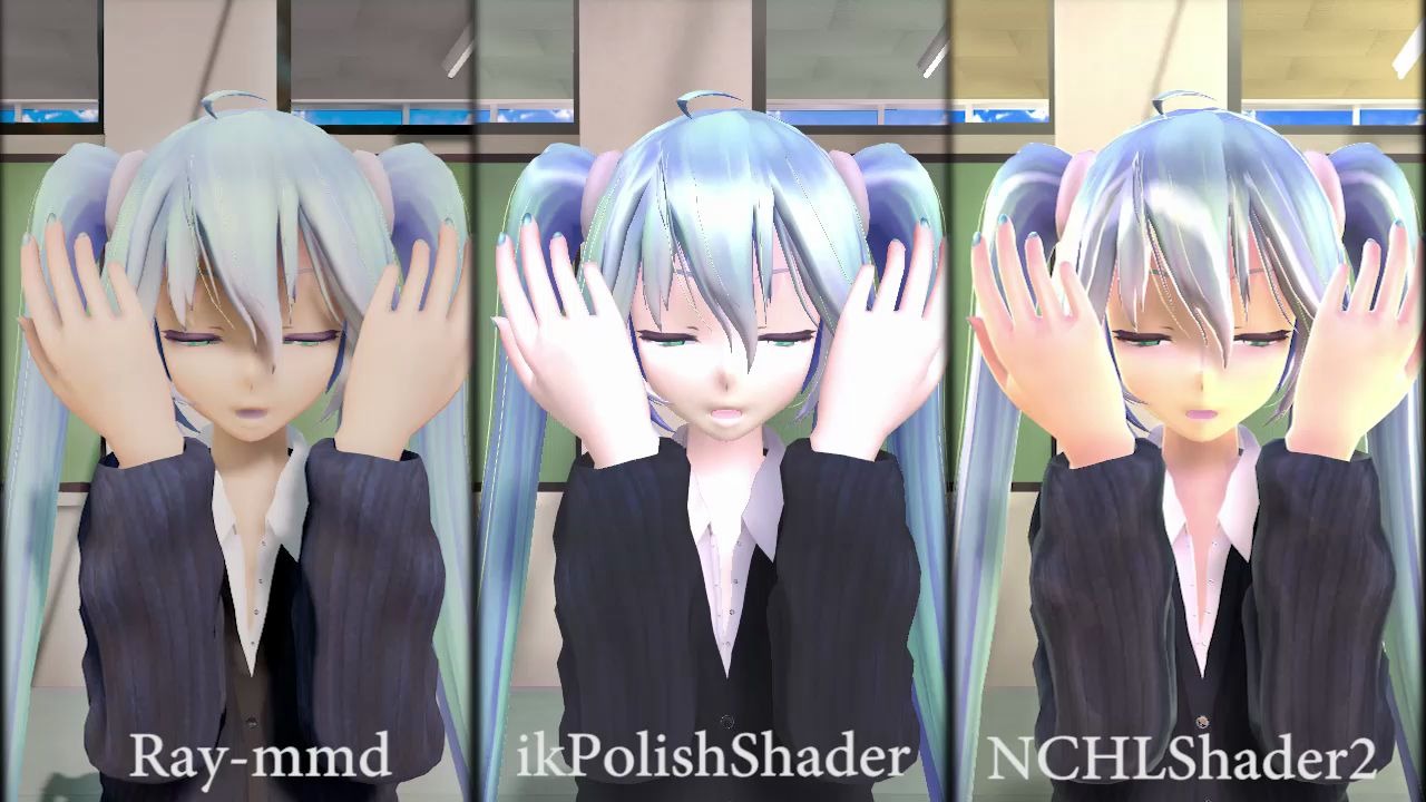 【MMD】哪款Shader效果最好？IK渲 vs Ray渲 vs N渲_哔哩哔哩_bilibili