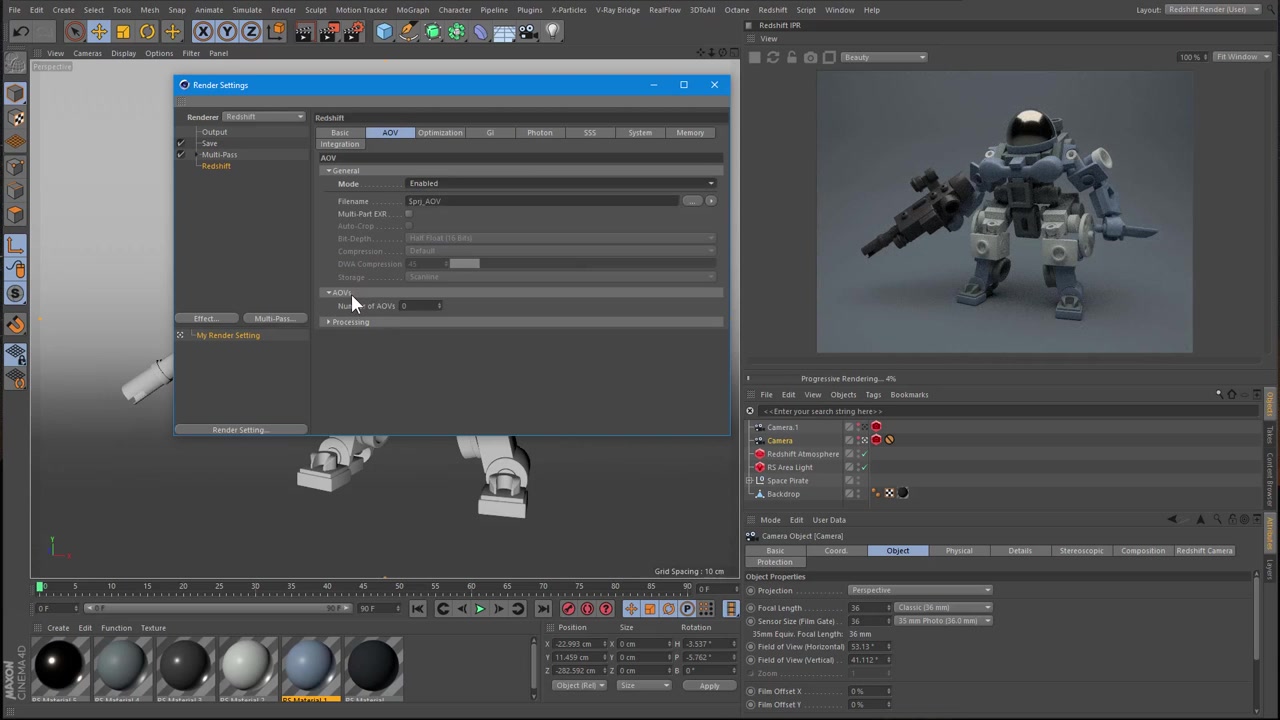 RedShift For C4D多通道分层渲染教程_哔哩哔哩_bilibili