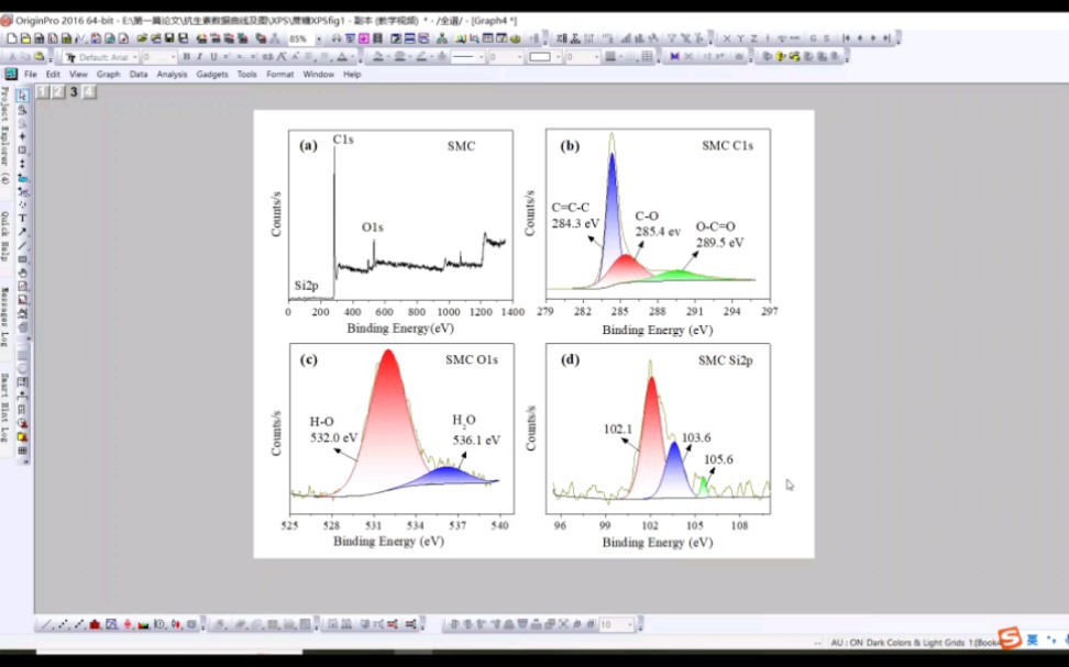 利用origin给XPS的分峰进行渐变色填充，使XPS图更加美观~ - 哔哩哔哩