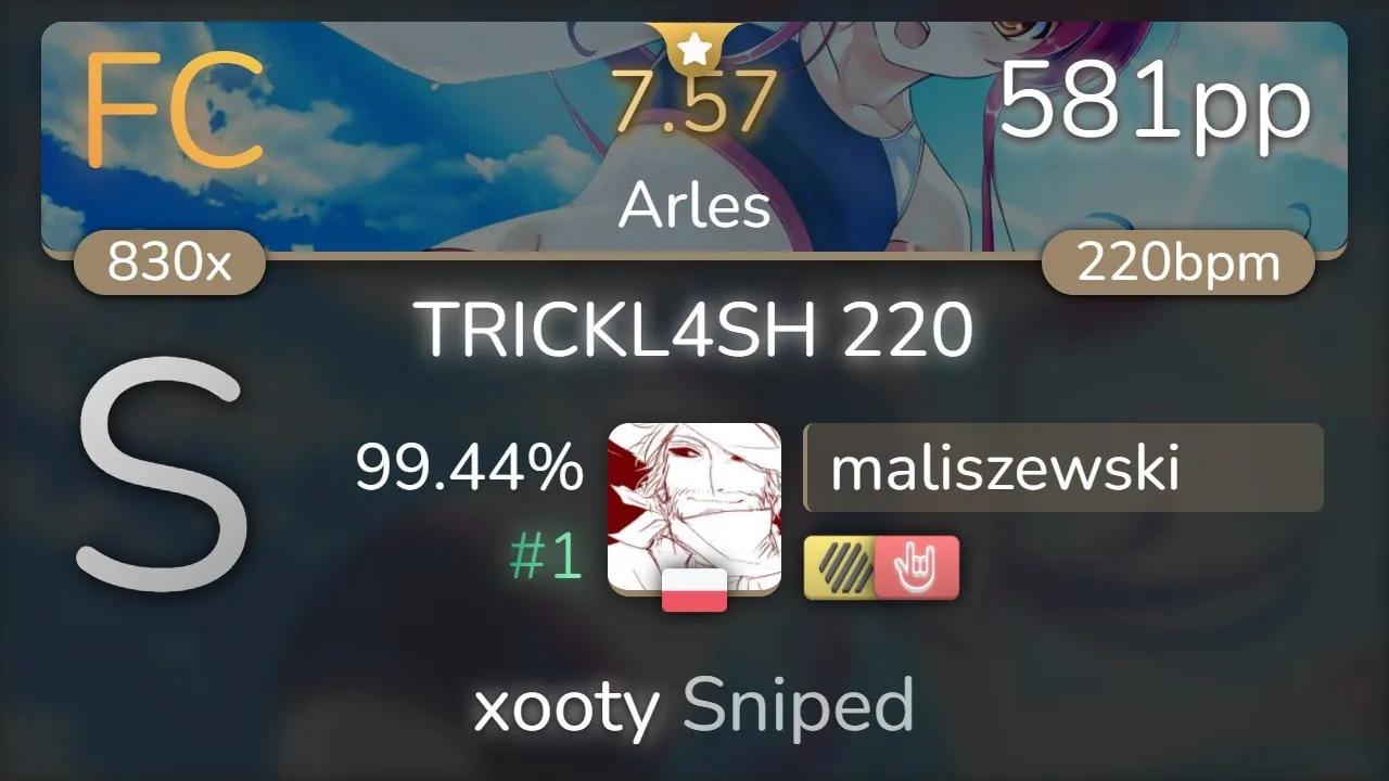 maliszewski | t+pazolite vs C-Show - TRICKL4SH 220 [Arles] +HDHR 99.44% ...