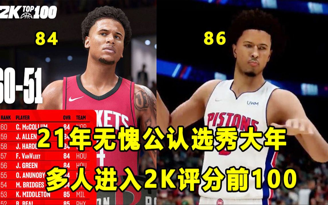 【Terry】2K25总评前100球员出炉，21年新秀们多人入榜！状元秀CC依然领跑同届？-油管小王子Terry-油管小王子Terry-哔哩哔哩视频