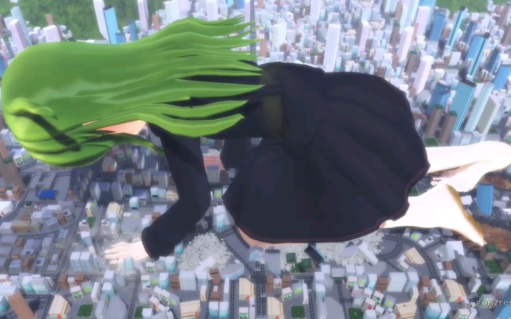 [MMD giantess]街を観察する巨大娘-Giantess observing the city_哔哩哔哩_bilibili