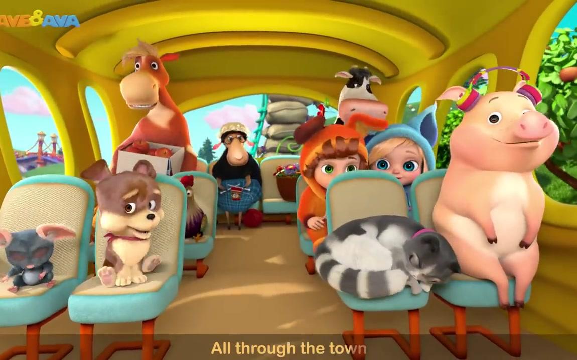 英文动画歌谣 The Wheels on the Bus - Animal Sounds Song/巴士上的轮子 - 动物的歌声_童谣和婴儿 ...