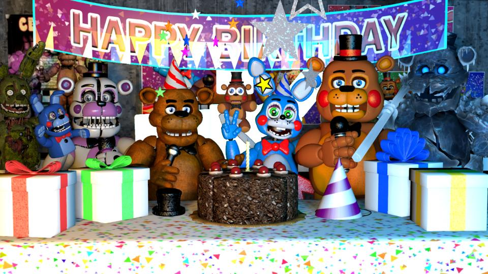 【SFM FNAF】制图过程——祝FNAF7岁生日快乐_哔哩哔哩_bilibili