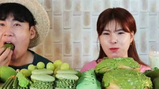 【Ddeonggae吃播】绿色食物特辑 19012(real sound)_哔哩哔哩_bilibili