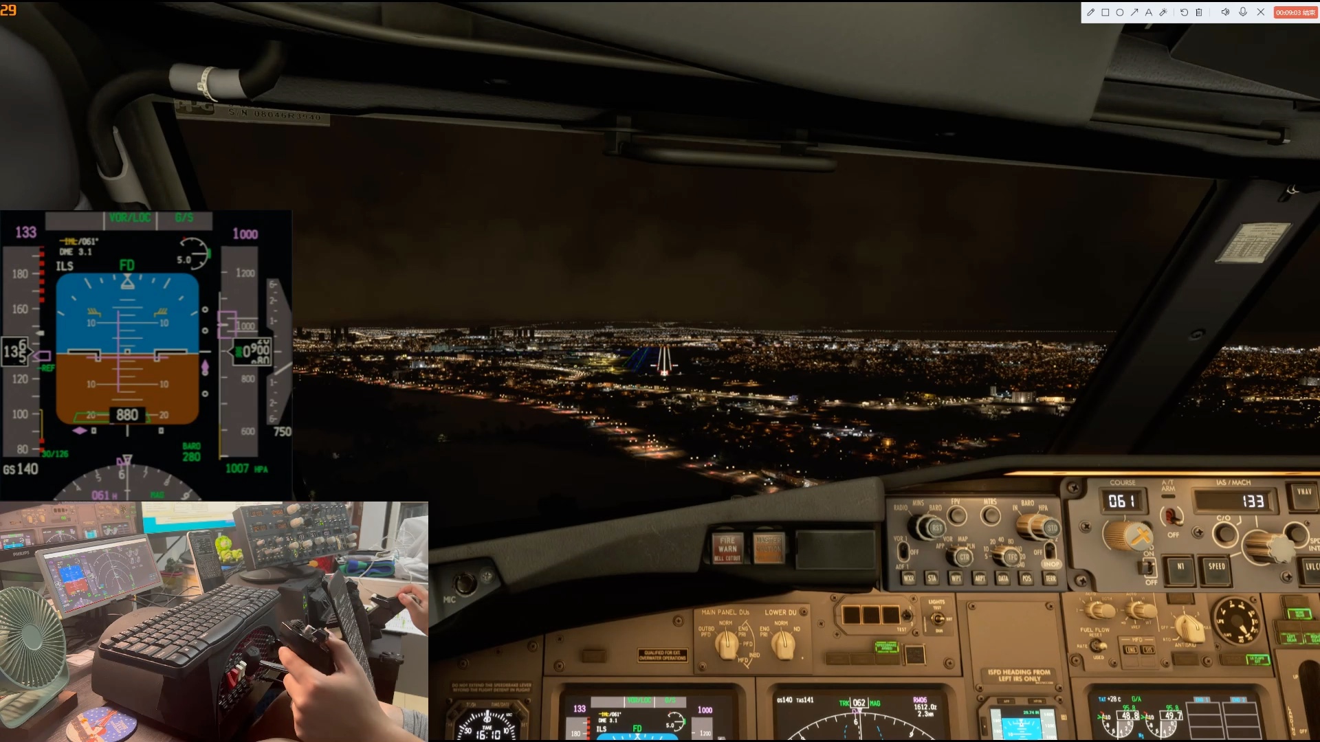 微软模拟飞行2020 PMDG 737 夜降 马尼拉 RPLL ILS06 ILS偏了_网络游戏热门视频