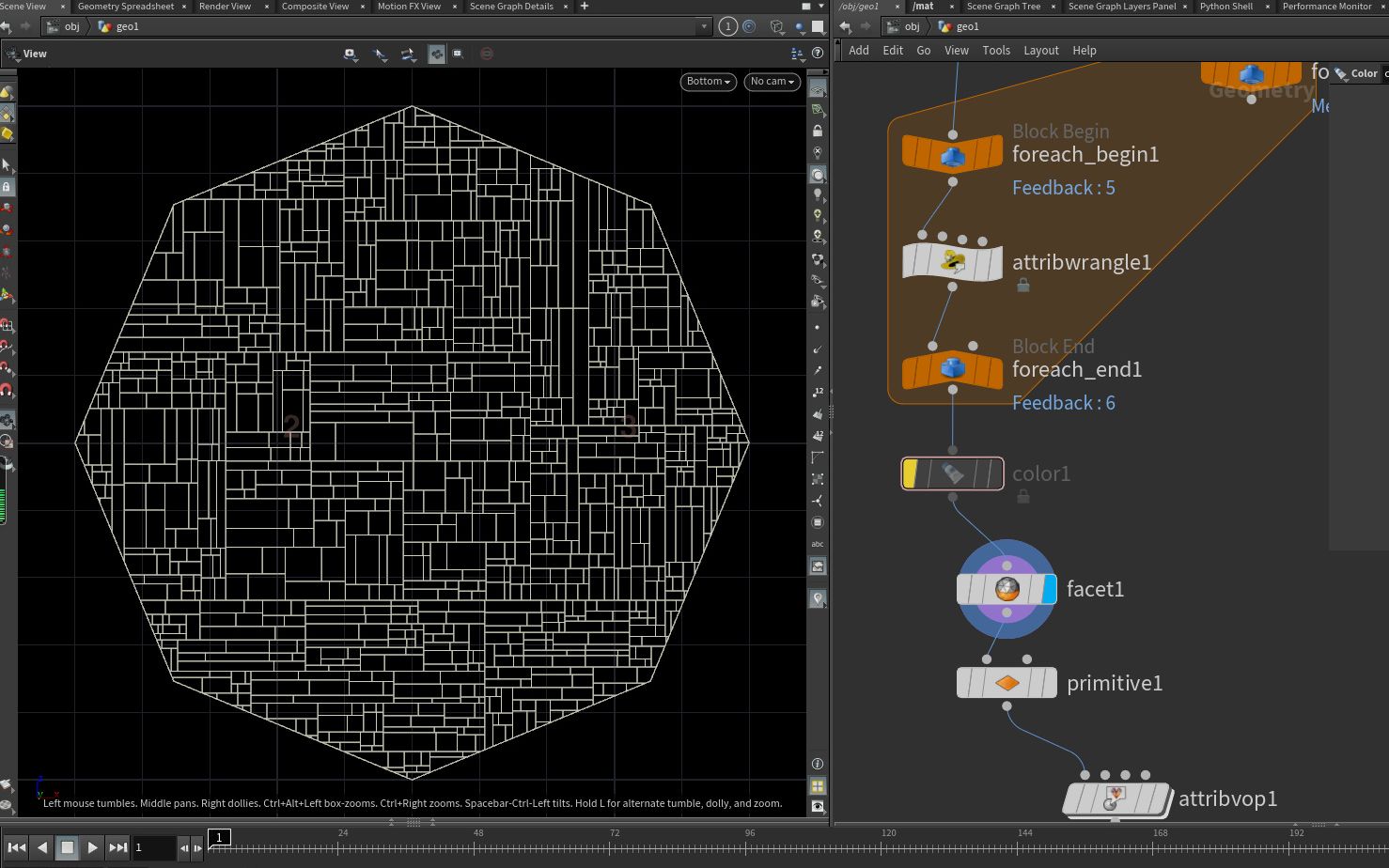 Houdini 分割任意凸多边形_哔哩哔哩_bilibili